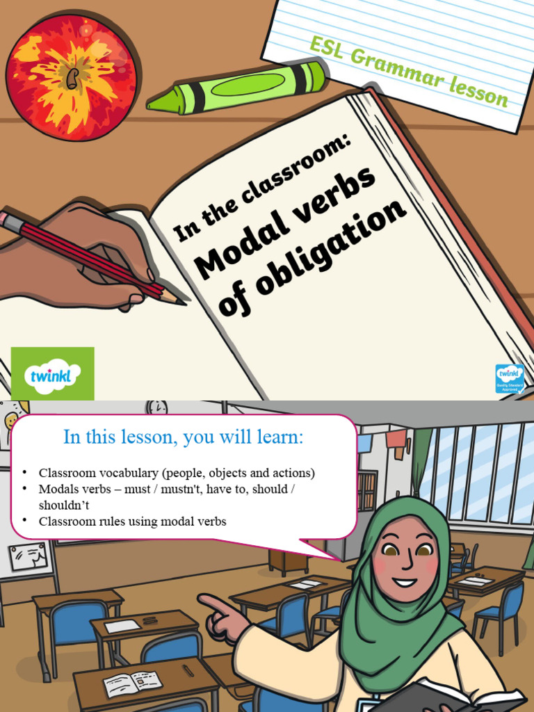 T 1700121403 Esl in The Classroom Modal Verbs of Obligation Powerpoint Kids A1 - Ver - 1 | PDF ...