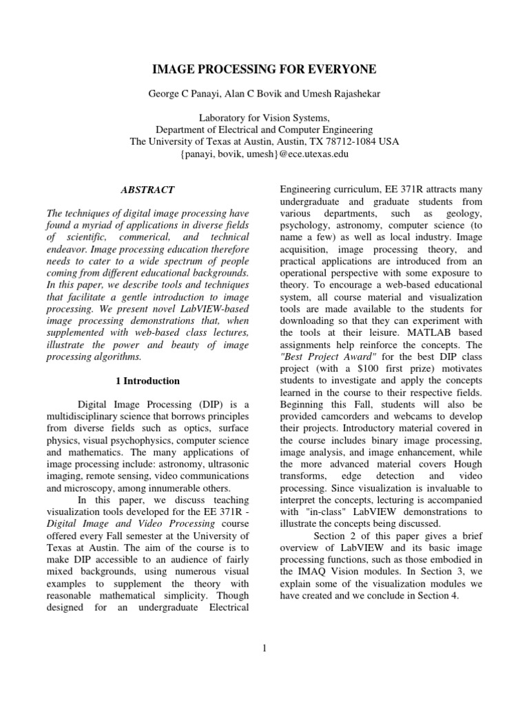 Image Processing | PDF | Art | Technology & Engineering