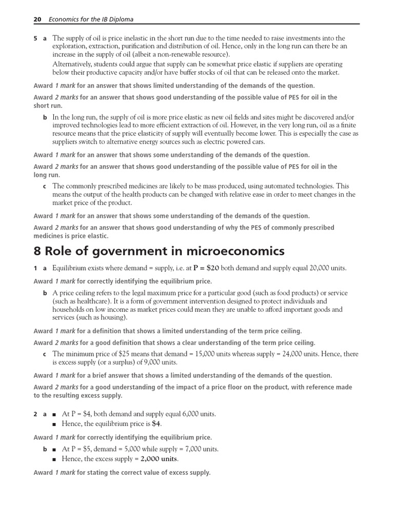 Economics-QS-Workbook-Answers-8 Role of Govt in Microecon | PDF ...