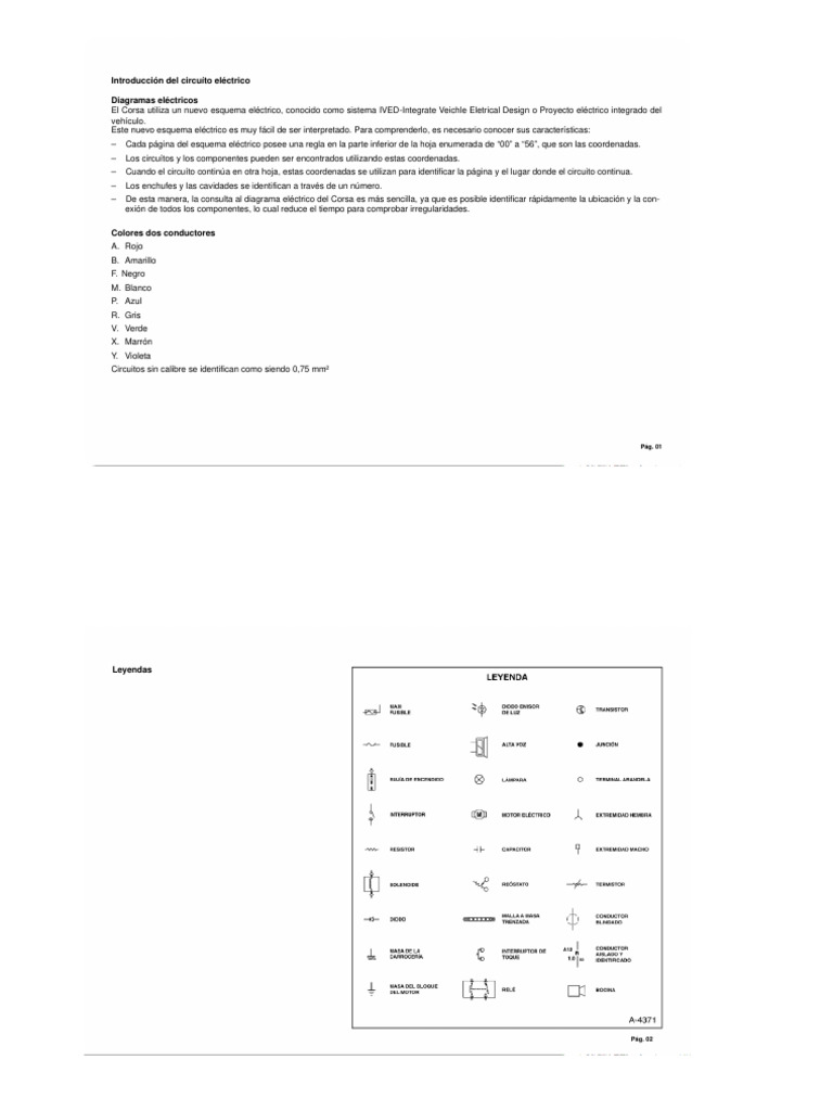 Diagrama eléctrico Corsa 2002 | PDF | Arco iris | Percepción visual