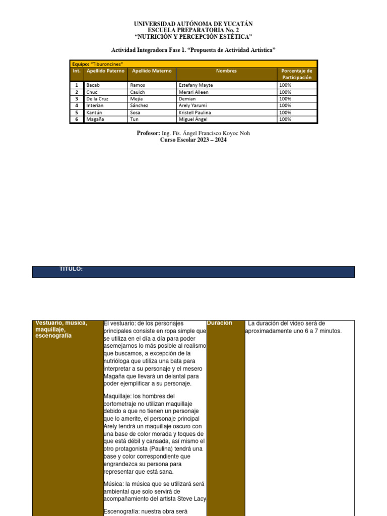 NYPE 2o6a adaIntegradoraFase1 EquipoTiburoncines | PDF | Bulimia ...