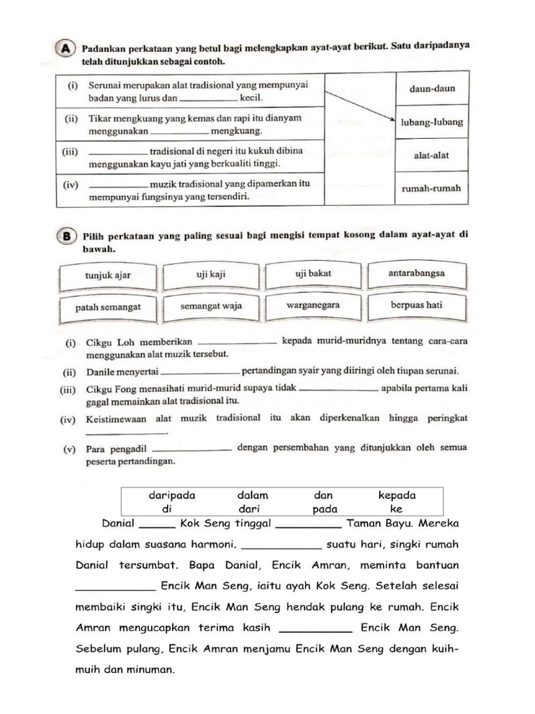 Latihan BM THN 6 | PDF