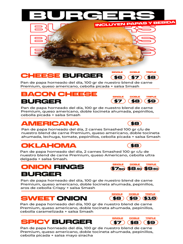 Menu MR Smash | PDF | Parilla | Tocino