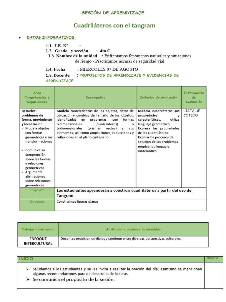 S1-Mate-Cuadrilateros en Tamgram | PDF | Geometría Elemental | Geometría del plano euclidiano