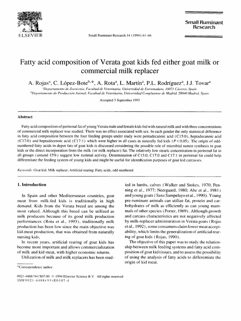 Afatty Acid Composition of Verata Goat Ki | PDF | Nutrients | Natural ...
