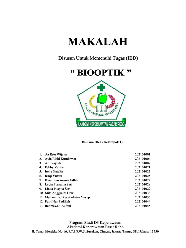 PDF Pengertian Biooptik 1 - Compress | PDF