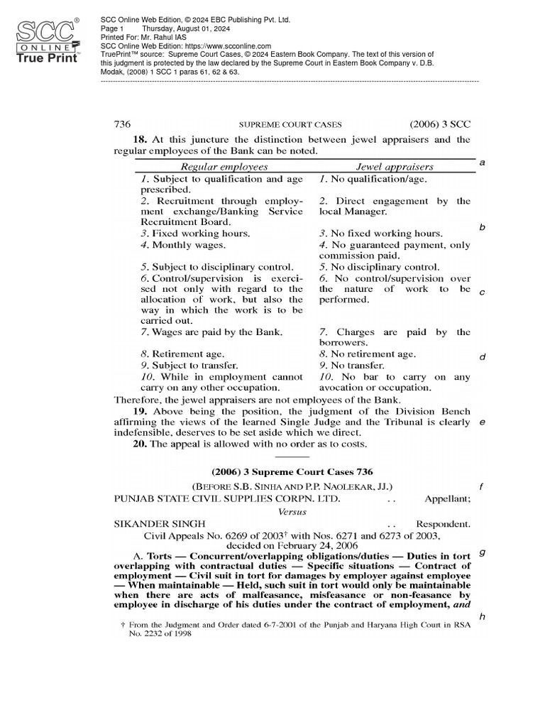 Punjab State Civil Supplies Corporation Ltd. V Sikander Singh | PDF | Public Law | Courts