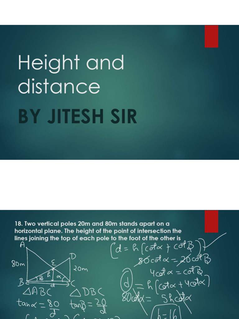 Height and Distance Problems Explained | PDF