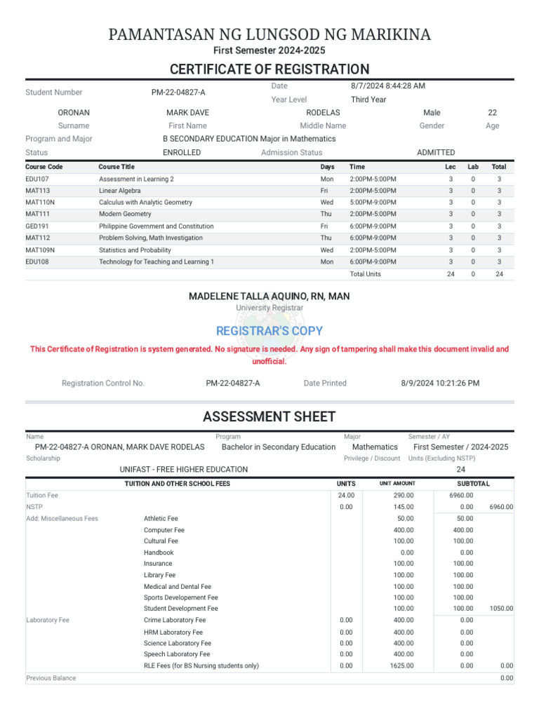 Certificate of Registration (COPC) | PDF | Mathematics