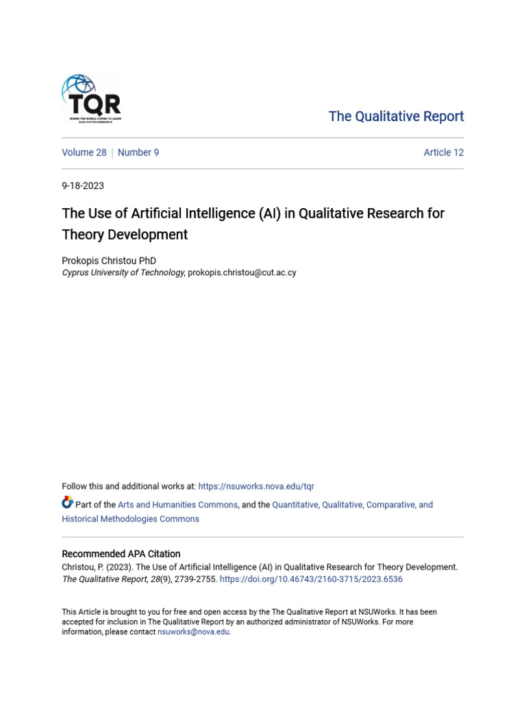 The Use of Artificial Intelligence (AI) in Qualitative Research F | PDF ...