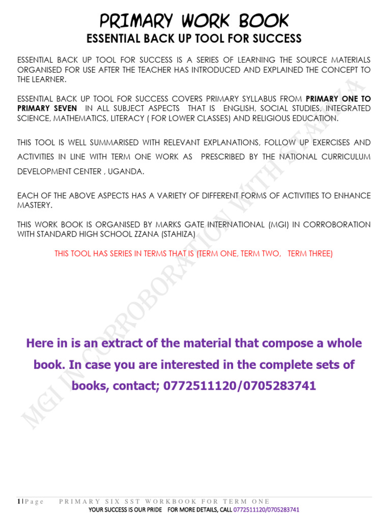 Primary Six SST Workbook Term 1 | PDF | Longitude | Latitude