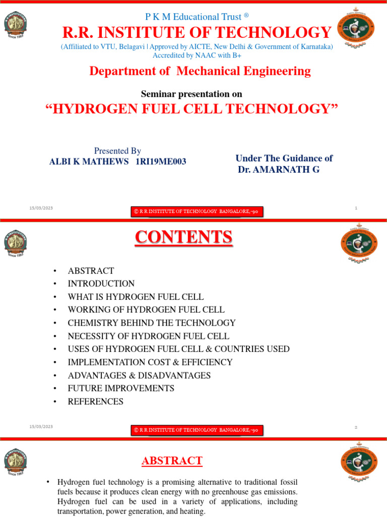 Technical Seminar | PDF | Fuel Cell | Hydrogen Economy Technical Seminar | PDF | Fuel Cell | Hydrogen Economy