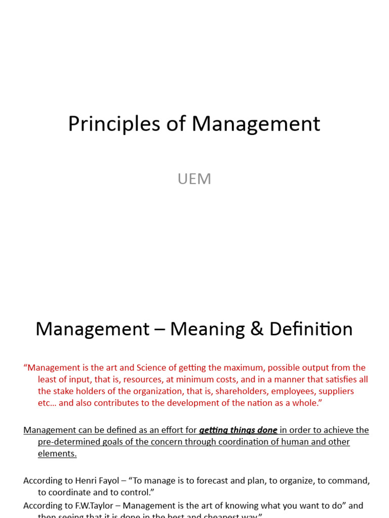 Principles of Management | PDF | Strategic Management | System