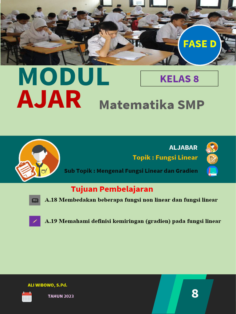 3.1 Modul Ajar Mengenal Fungsi Linear Dan Gradien | PDF