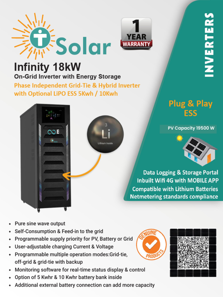 Tesla Infinity Hle 18 KW Inverter | PDF | Power Inverter | Electricity