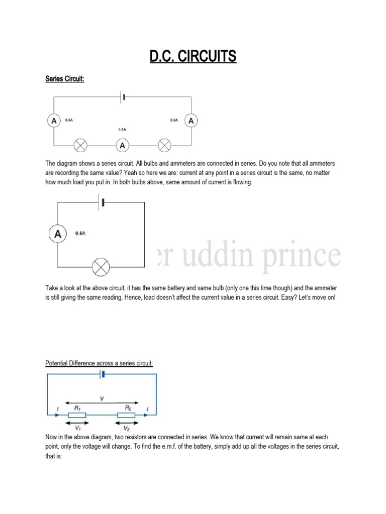 D.C.Circuits - ADS COACHING | PDF | Series And Parallel Circuits | Electrical Resistance And ...