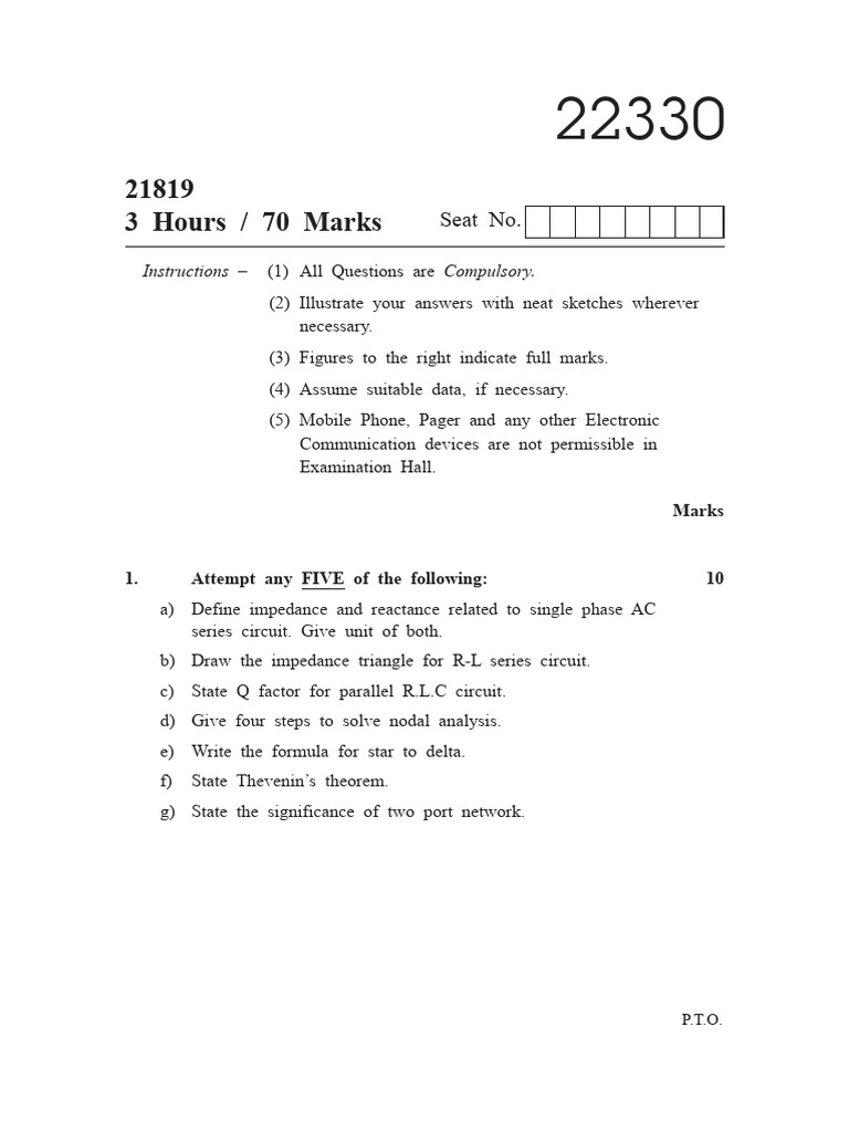 D Pharmacy 22330 Model Answer Paper | PDF | Electrical Impedance ...