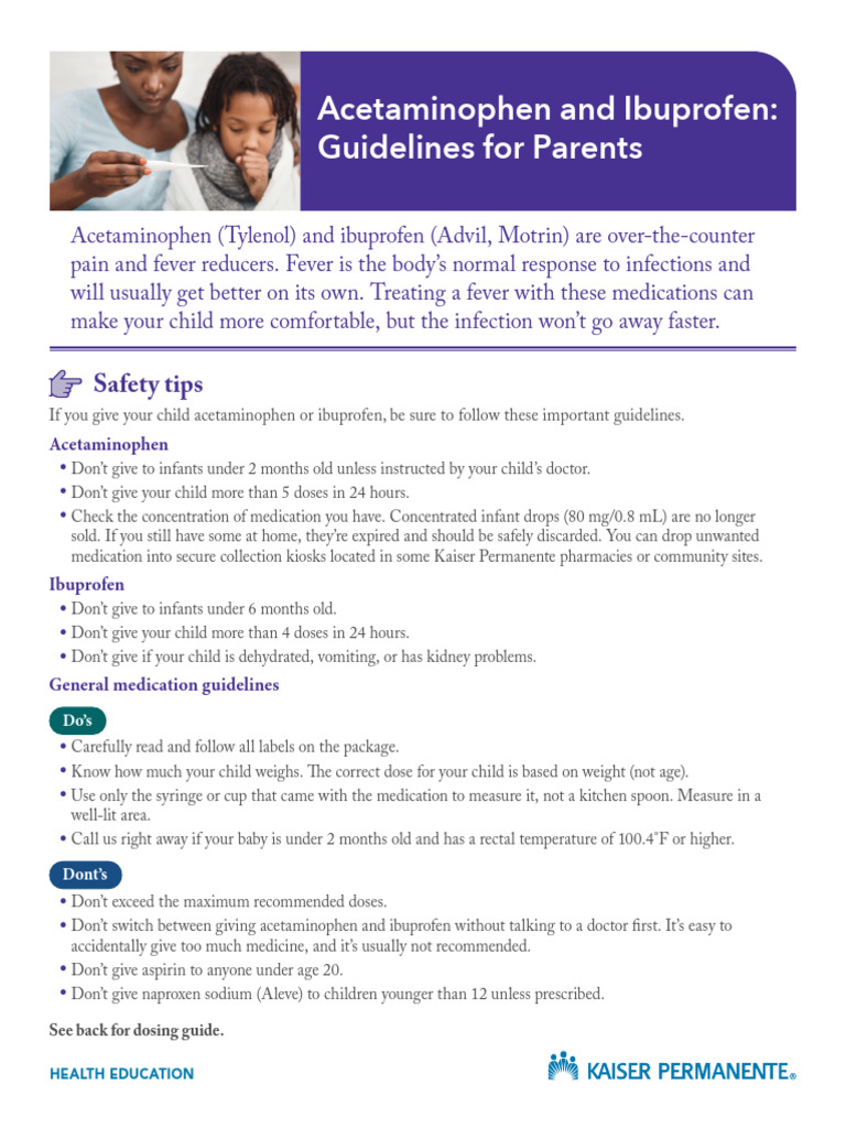 Ibuprofen and Acetaminophen (Tylenol) Recommended Pedi Dosing (00065-000) - tcm75-14511 | PDF ...