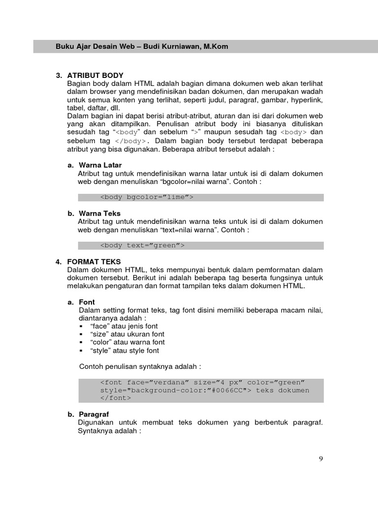 Materi 2 - Modul Desain Web - Budi Kurniawan | PDF