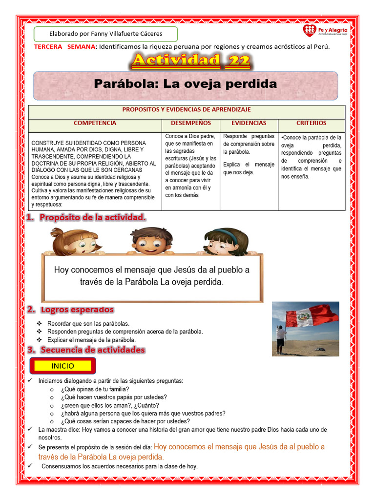 Act 22 Ok REL Parábola de La Oveja Pérdida. | PDF | Parábolas de Jesús ...