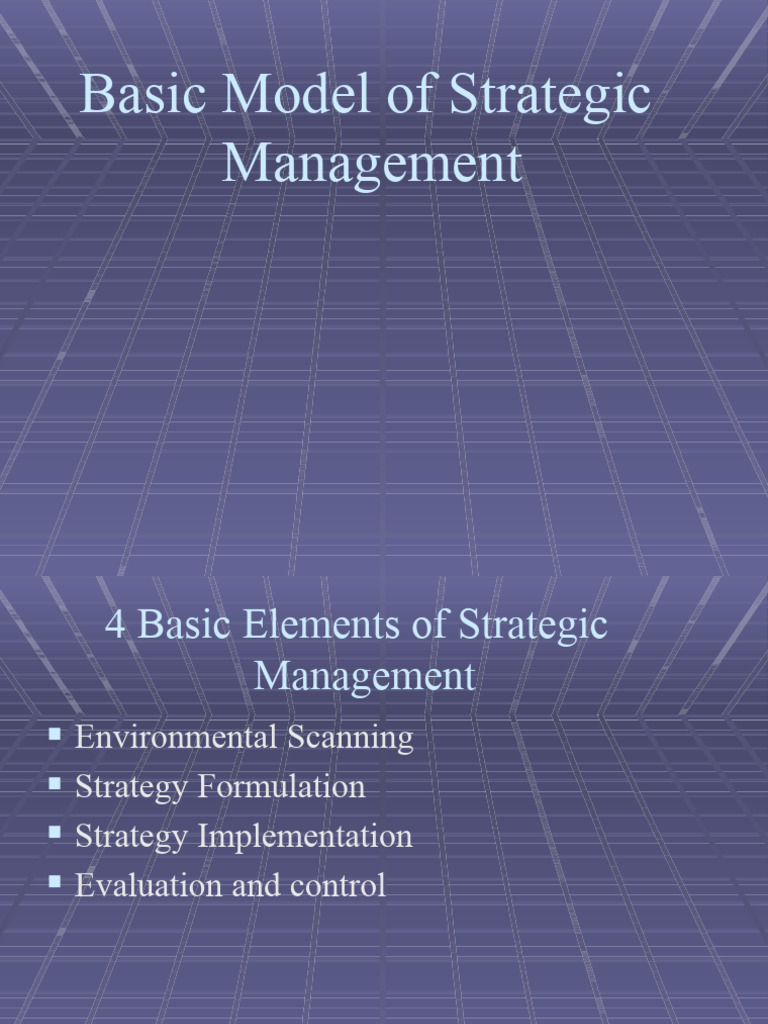 Basic Model of Strategic Management | PDF | Strategic Management ...