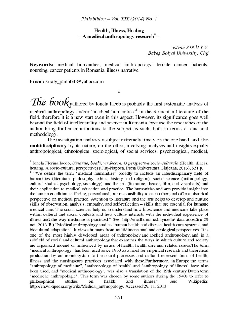 Ilness, Desease | PDF | Anthropology | Medical Anthropology