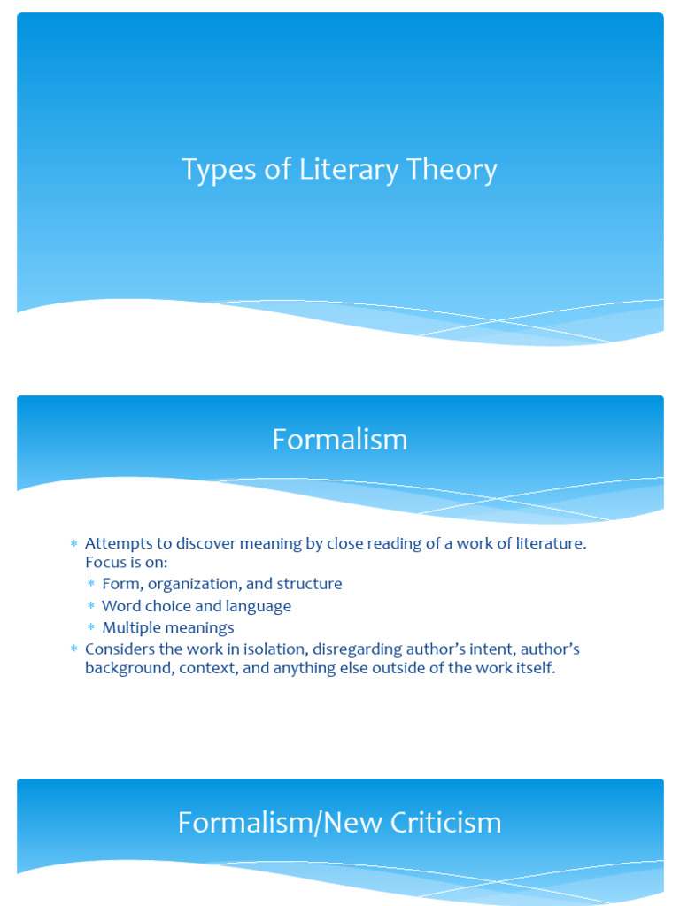 Types of Literary Theory | PDF | Marxism | Liberal Arts Education