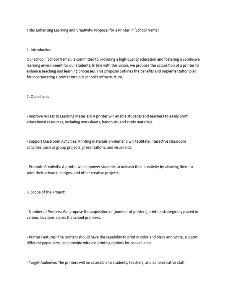 Project Proposal PRINTER - Dox | PDF | Printer (Computing) | Creativity
