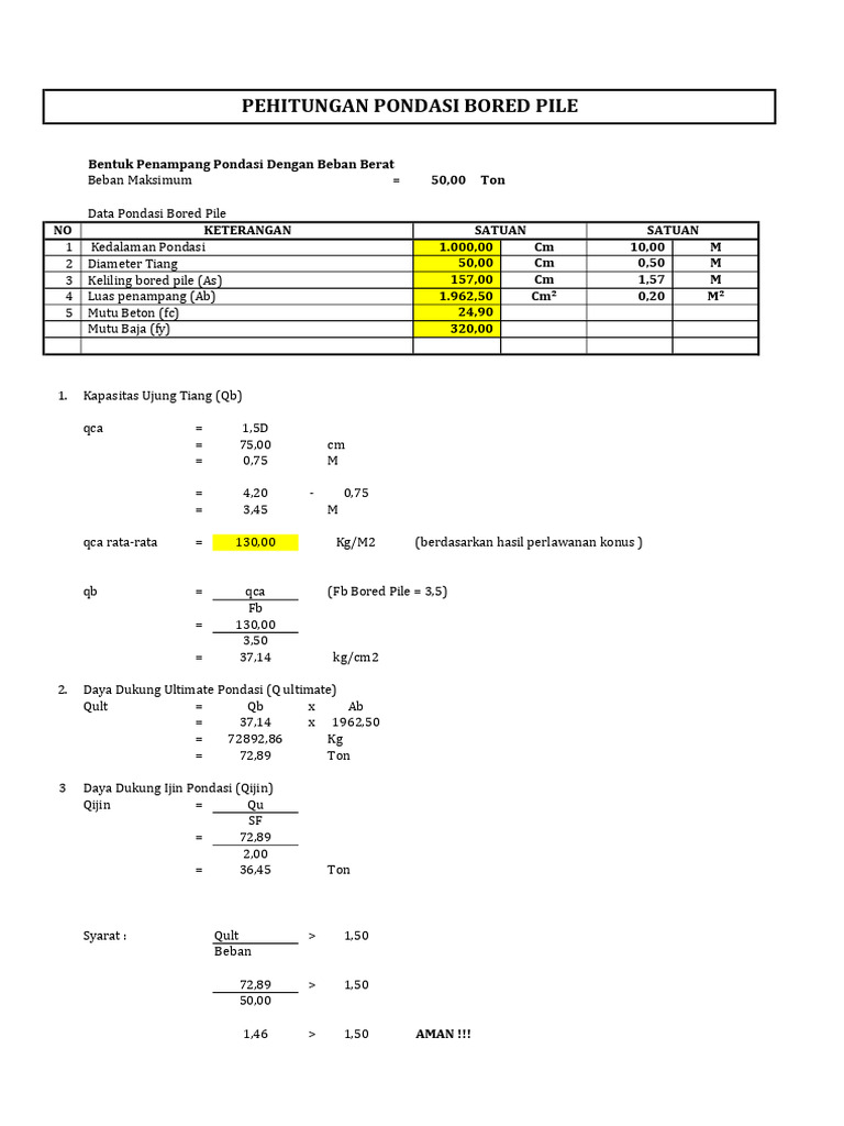 Bored Pile 10M | PDF