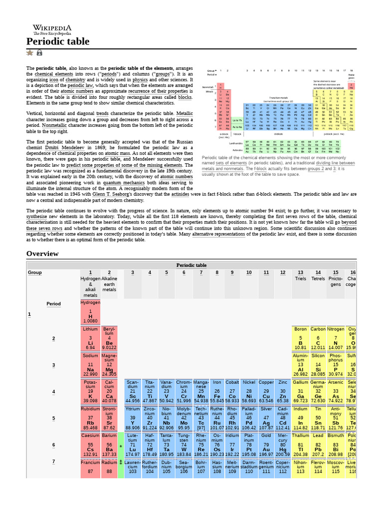 Periodic Table | PDF | Atomic Orbital | Periodic Table