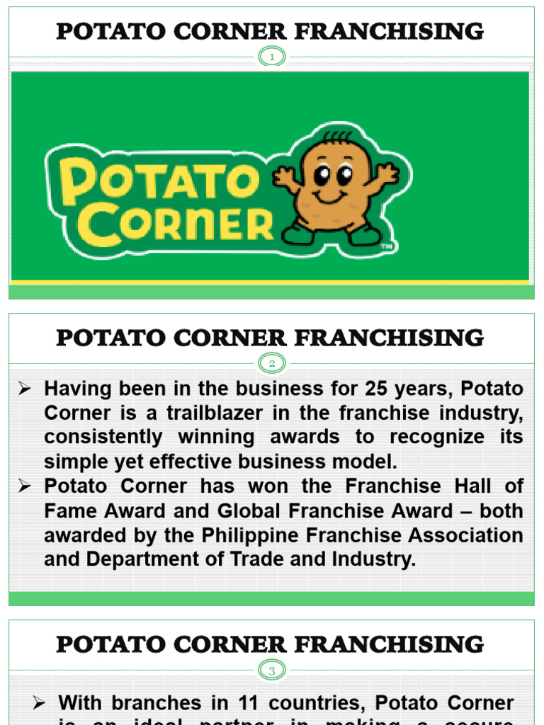 Franchising Potato Corner | PDF | Return On Investment | Franchising