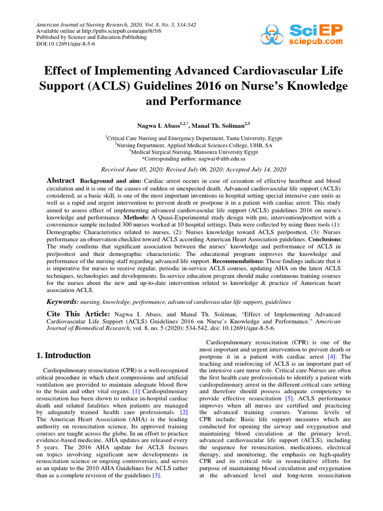 Effect of Implementing Advanced Cardiovascular Lif (2) | PDF ...