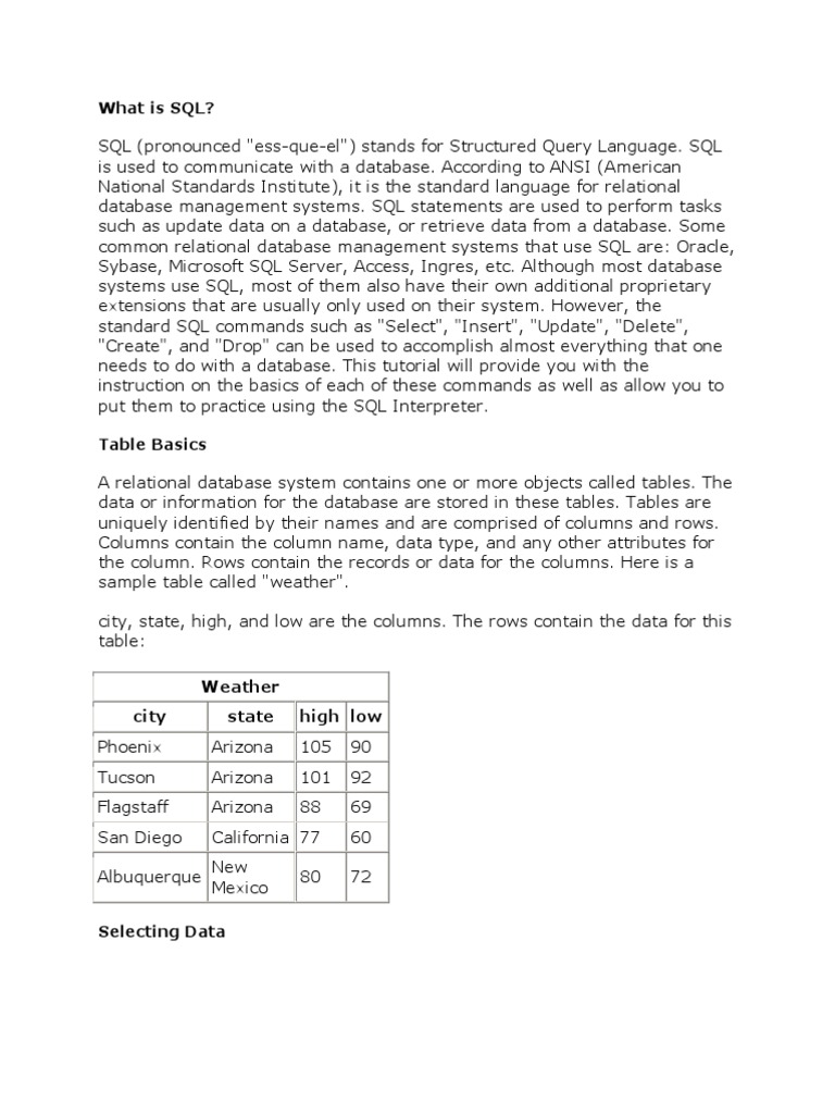My Lecture of SQL | Download Free PDF | Sql | Databases
