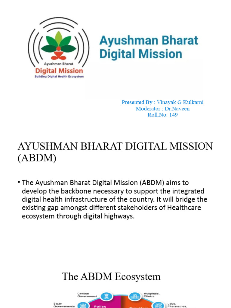 Ayushman Bharat Digital Mission (ABDM) | PDF | Health Care | Public Services