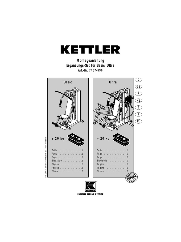 7407-690 Ergänzungsset Manual Basic e Kettler | PDF