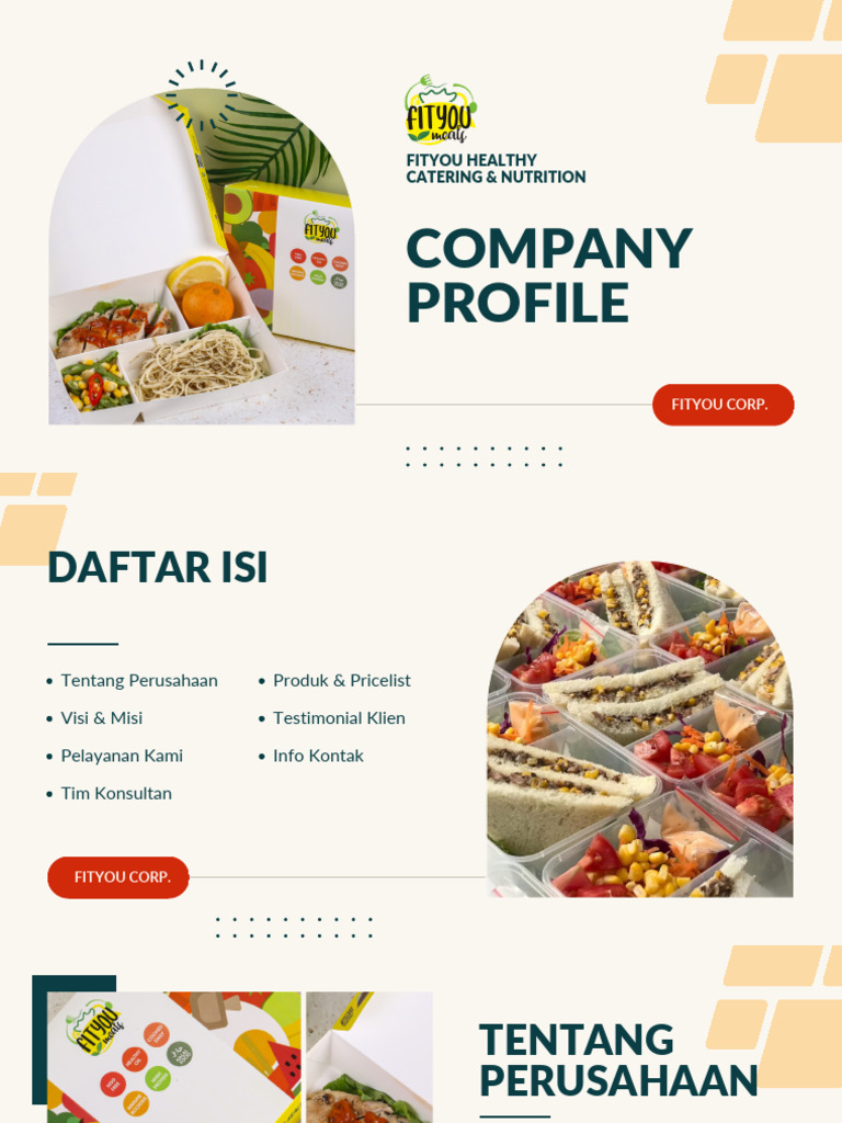 Profil Perusahaan FITYOU Catering Sehat | PDF