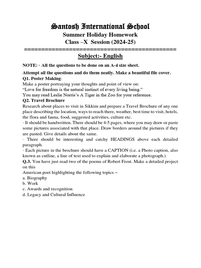 Holiday Homework Class 10 Compiled 2024-25 | PDF | Polynomial | Numbers