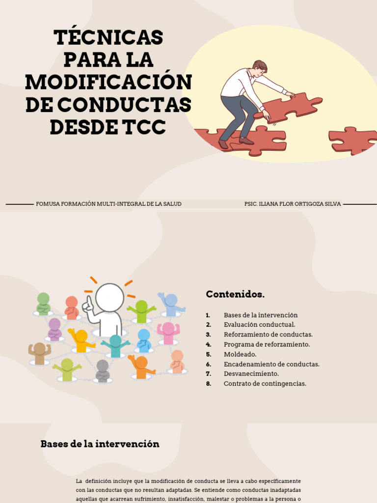 Técnicas para La Modificación de Conductas Desde TCC | PDF ...