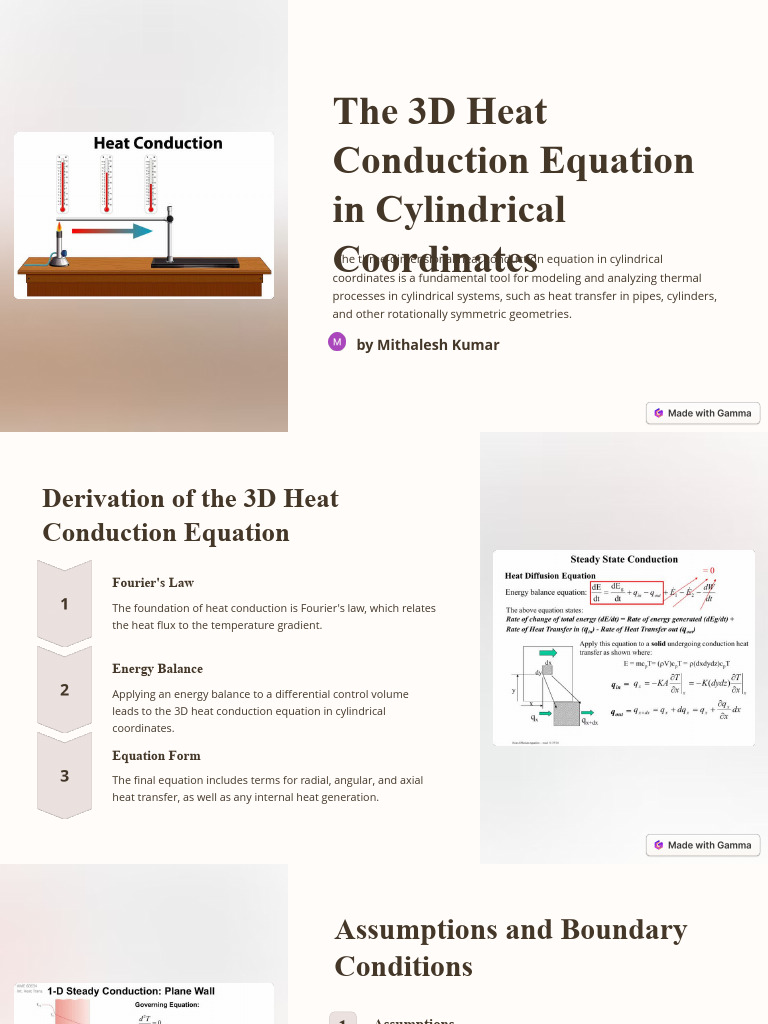 The 3D Heat Conduction Equation in Cylindrical Coordinates | PDF ...