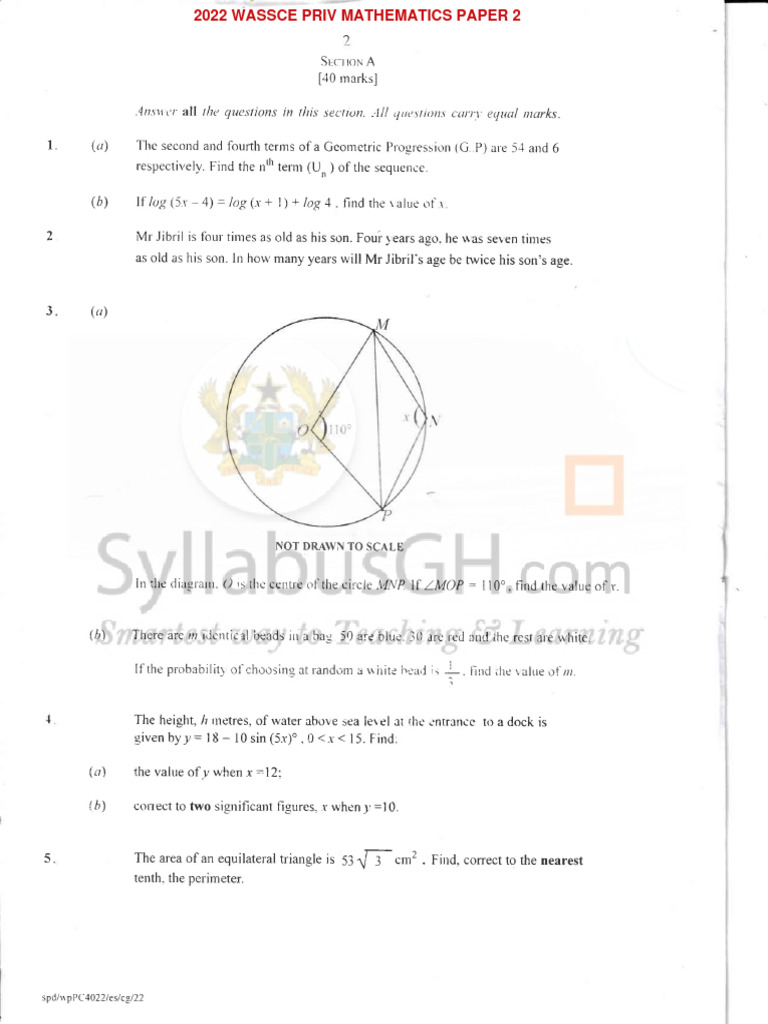 2022 Mathematics Paper 2 Solutions | PDF | Mathematics