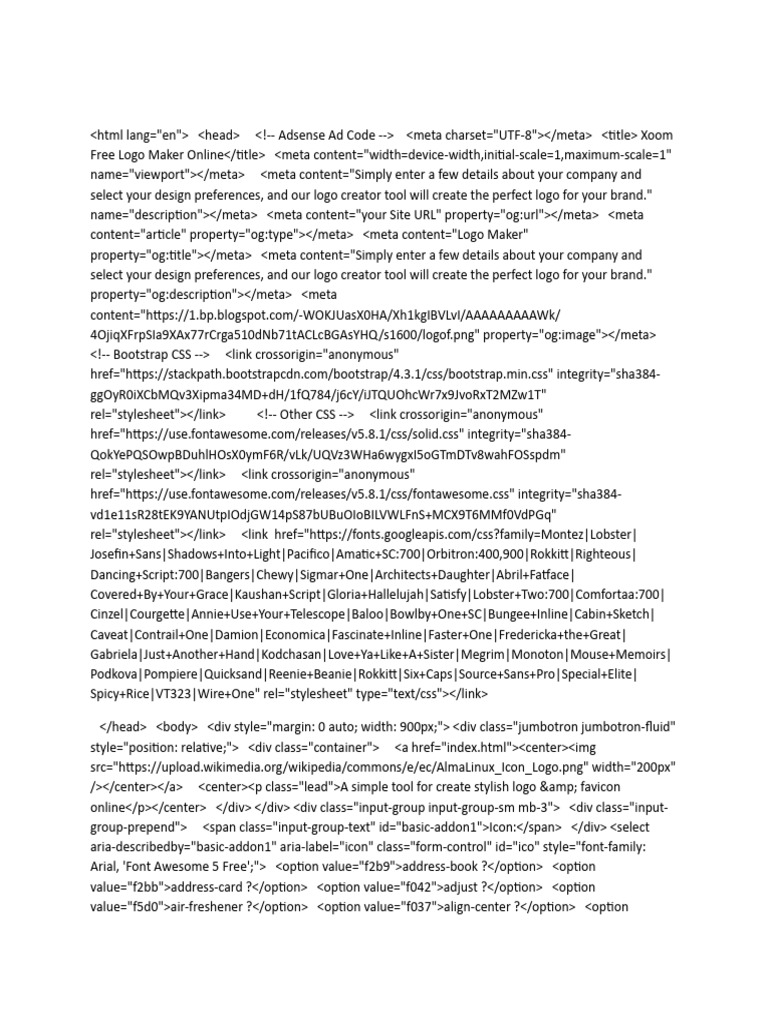 logo maker html code | PDF | Publishing | Graphic Design