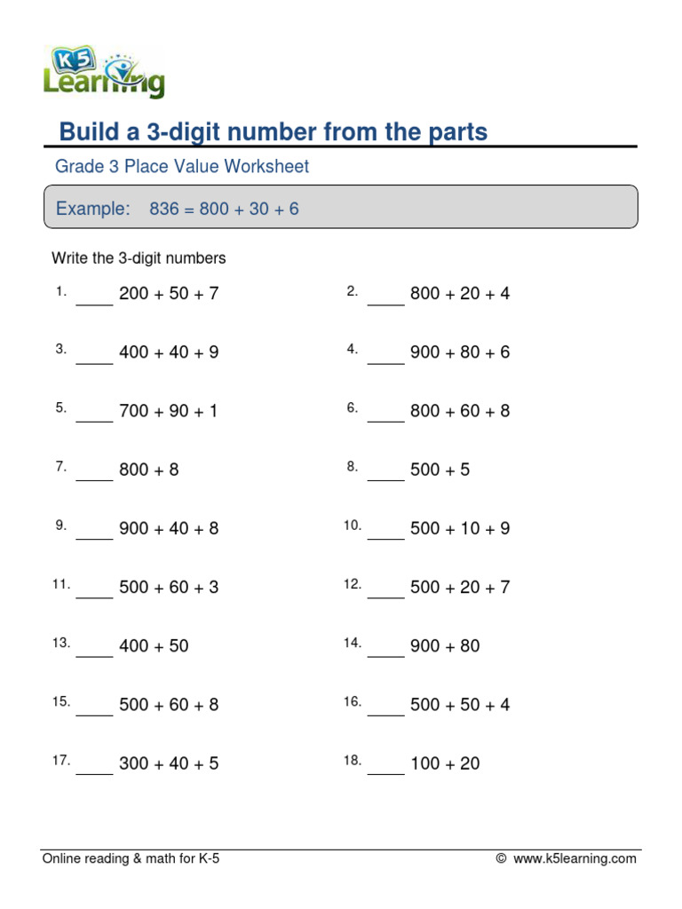 Expanded Form-3-Digit-Numbers | PDF | Signal Processing | Naming ...
