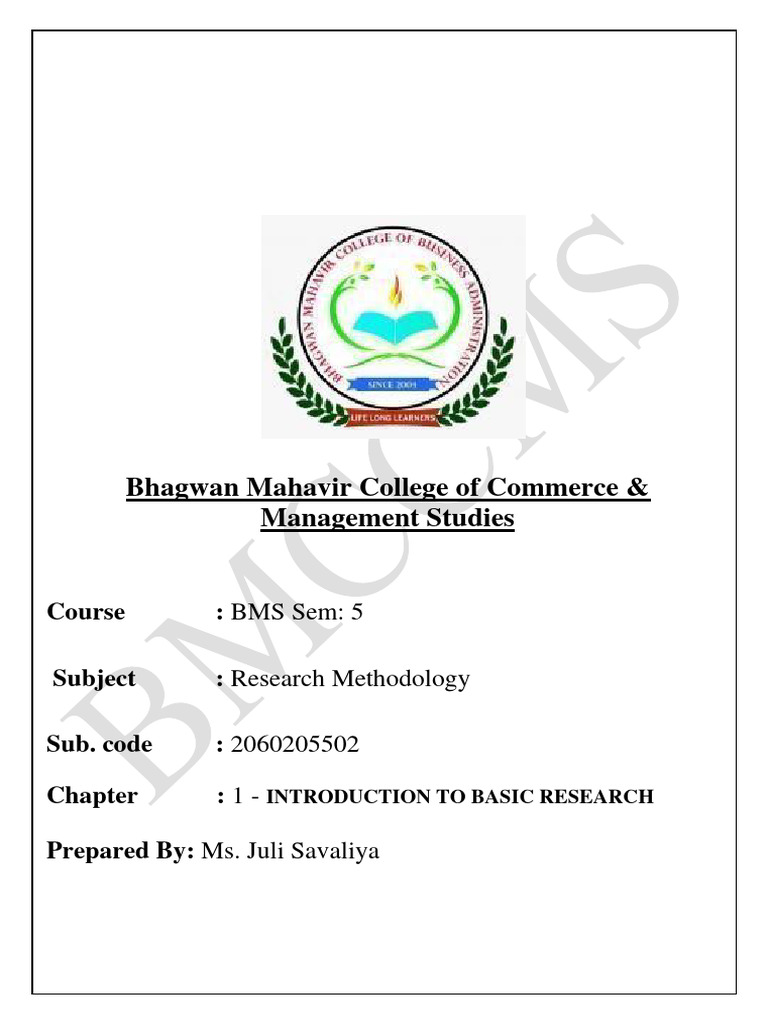 Unit - 1 INTRODUCTION TO BASIC RESEARCH | PDF | Methodology | Qualitative Research