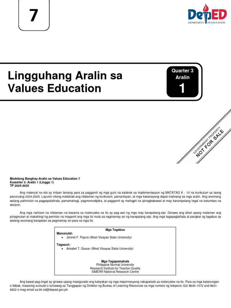 Q3 - LE - VE7 - Lesson 1 - Week-1 | PDF