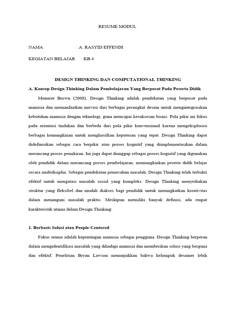 Resume Modul 4 Design Thinking | PDF