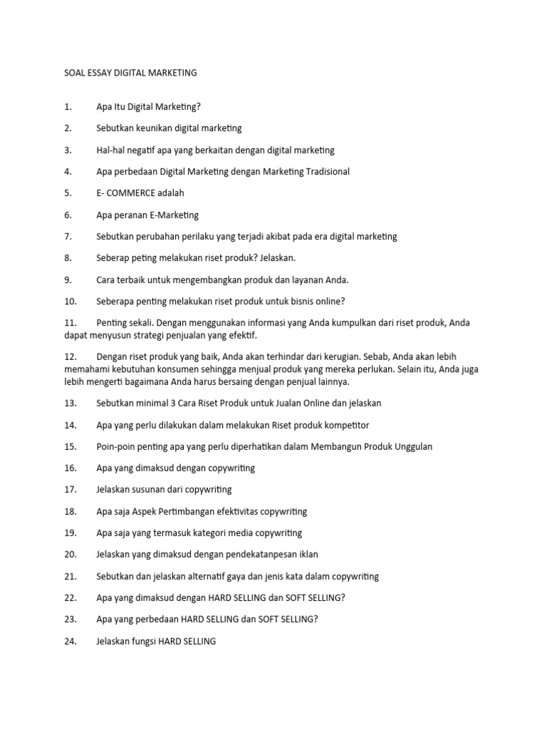 Soal Essay Digi-Wps Office | PDF