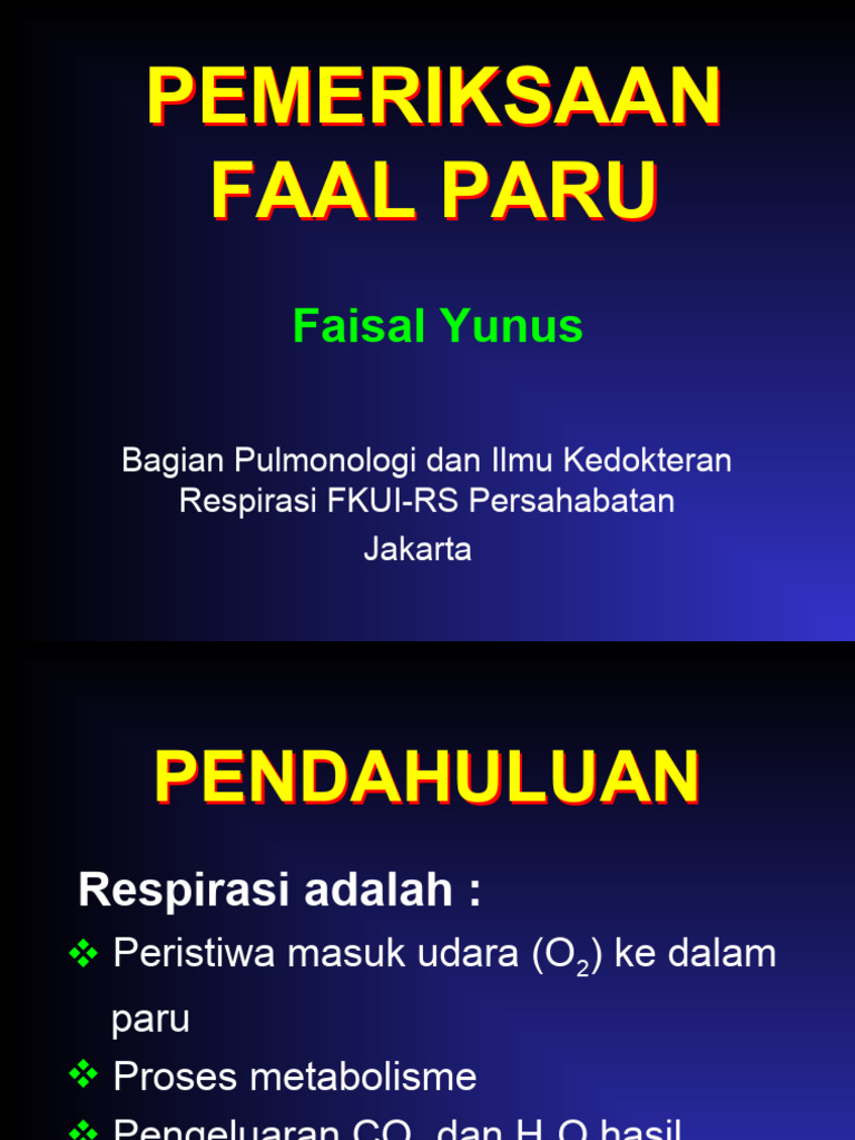 Pemeriksaan Faal Paru | PDF