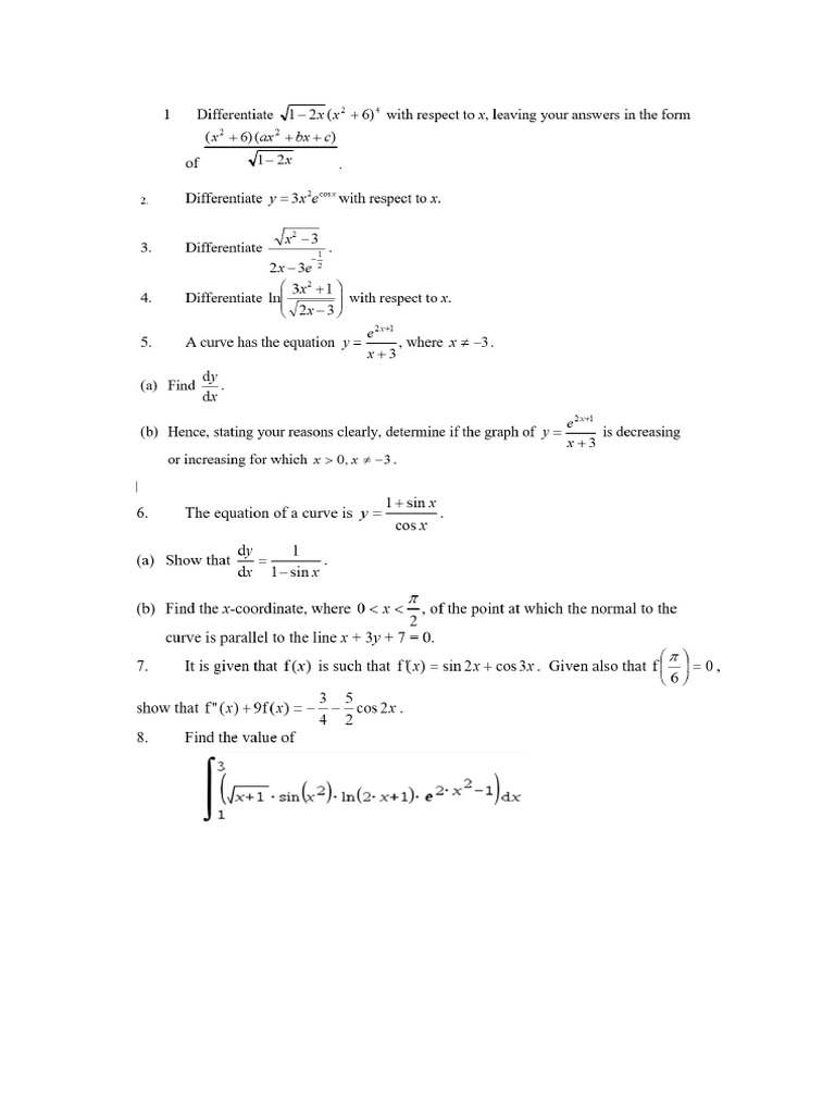 Diff and Integ Rev | PDF