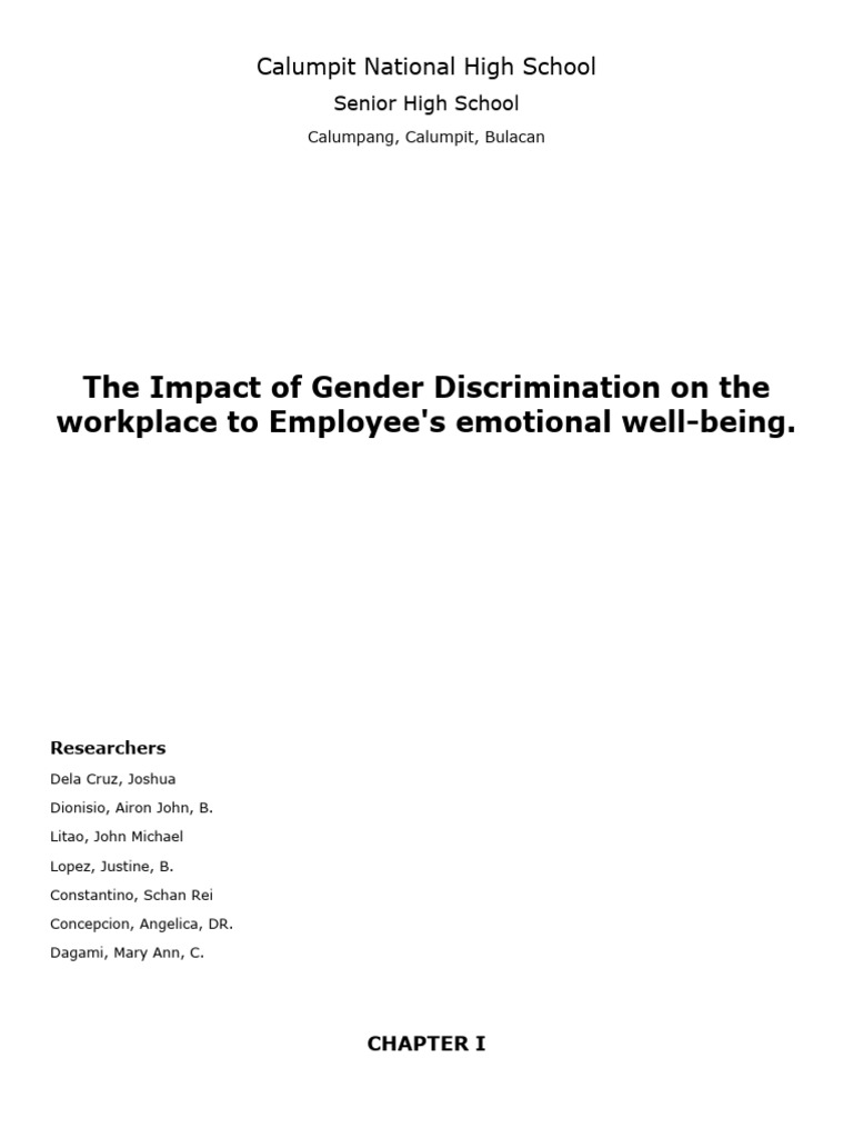 Gender Discrimination | PDF | Child Abuse | Survey Methodology