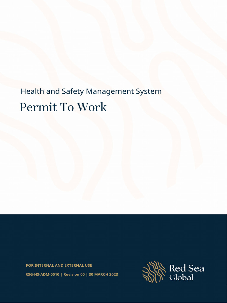 RSG HS ADM 0010 - Permit To Work | PDF | Safety | Occupational Safety ...